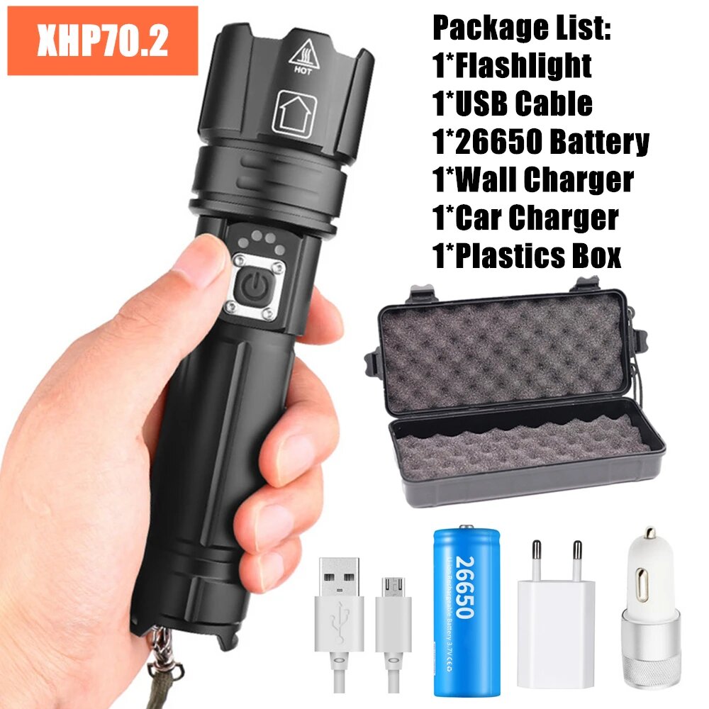 Тактический фонарик ZPAA XHP90.2 / XHP70.2 черный Package D