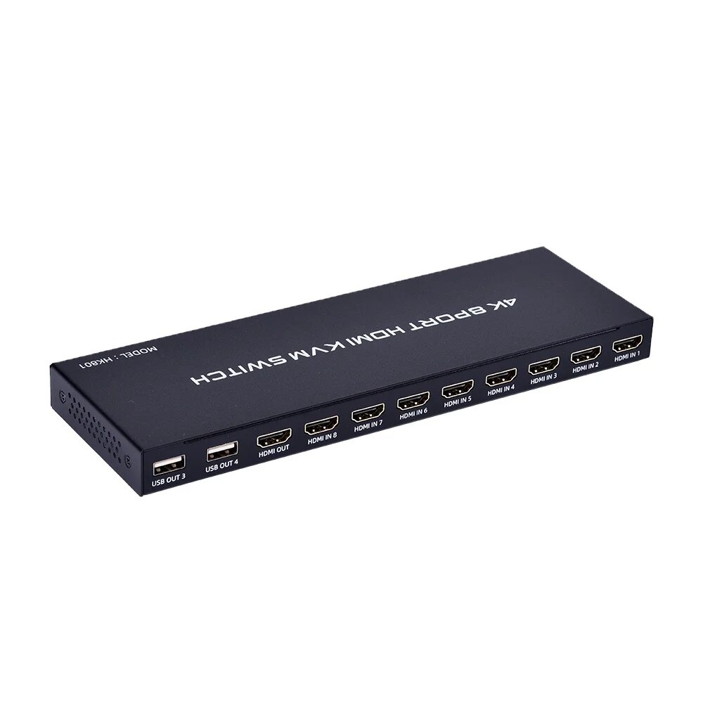 Fjgear 8-портовый HDMI KVM-переключатель 4K