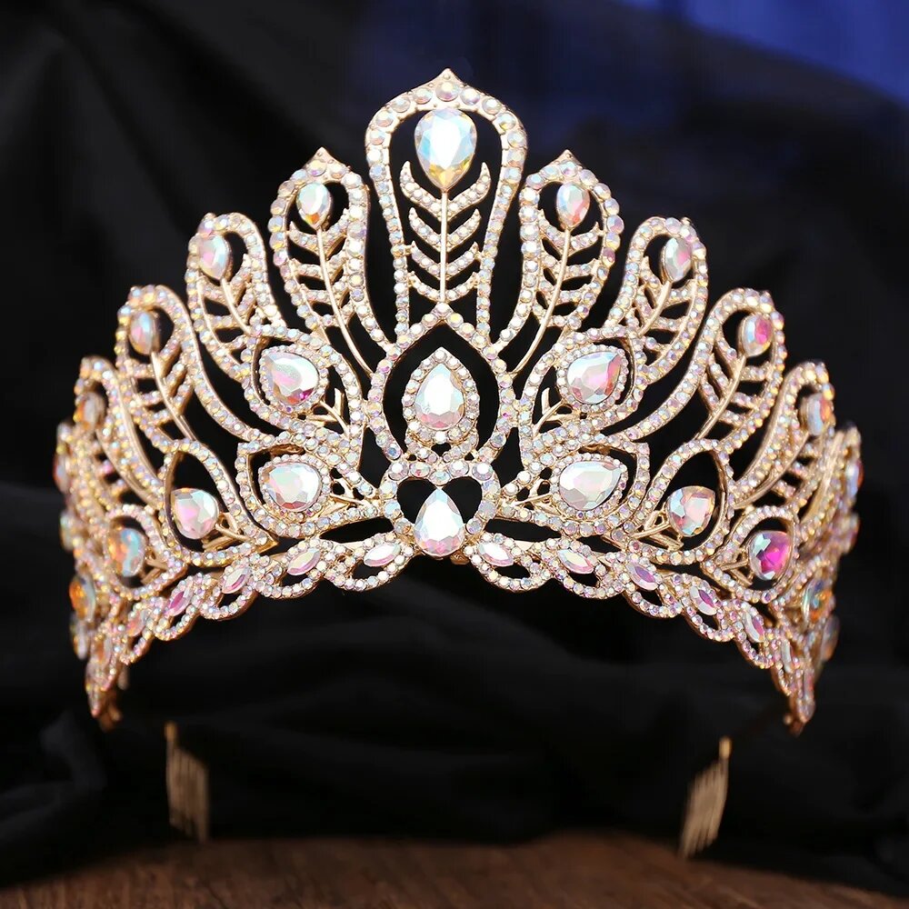 Роскошная Высококачественная свадебная тиара с короной и бабочкой, свадебная тиара из золотого сплава, королевская блестящая бижутерия, аксессуары для волос