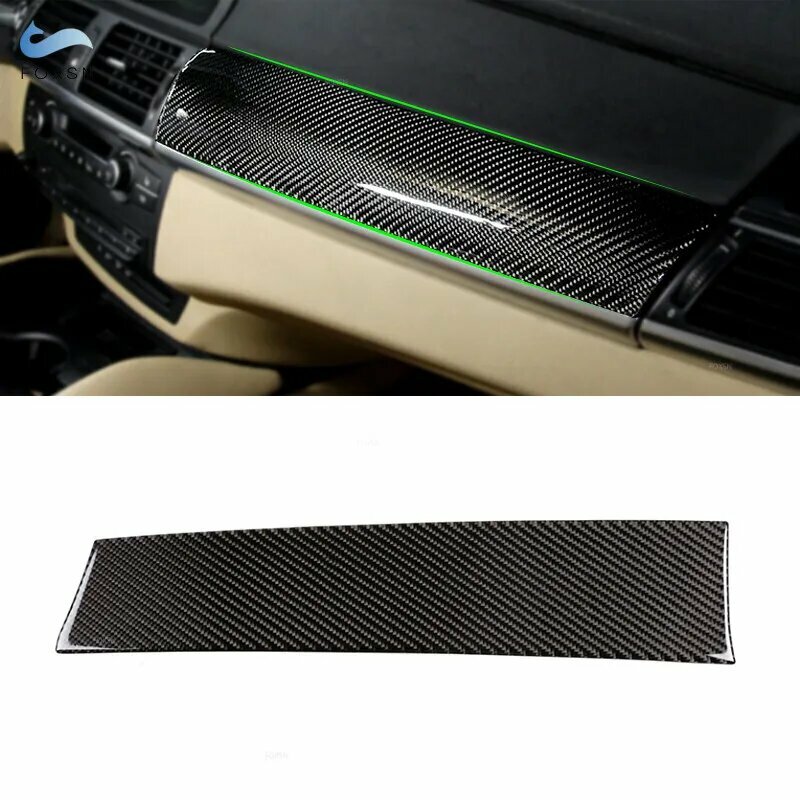 Для BMW X5 E70 X6 E71 2008-2014 центральная панель управления приборной панель второй пилот полоса из углеродного волокна автомобильные аксессуары внутренняя наклейка отделка For Left Hand Drive