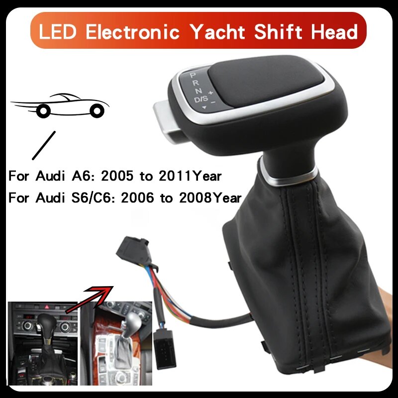 АКПП со светодиодной подсветкой Автомобильная ручка коробки передач Ручка переключения передач для Audi A6 C6 C7 A4 a5 b8 A7 a5 Q5 Q7 S5 S6 переключение передач For A6 c6 S6 c6