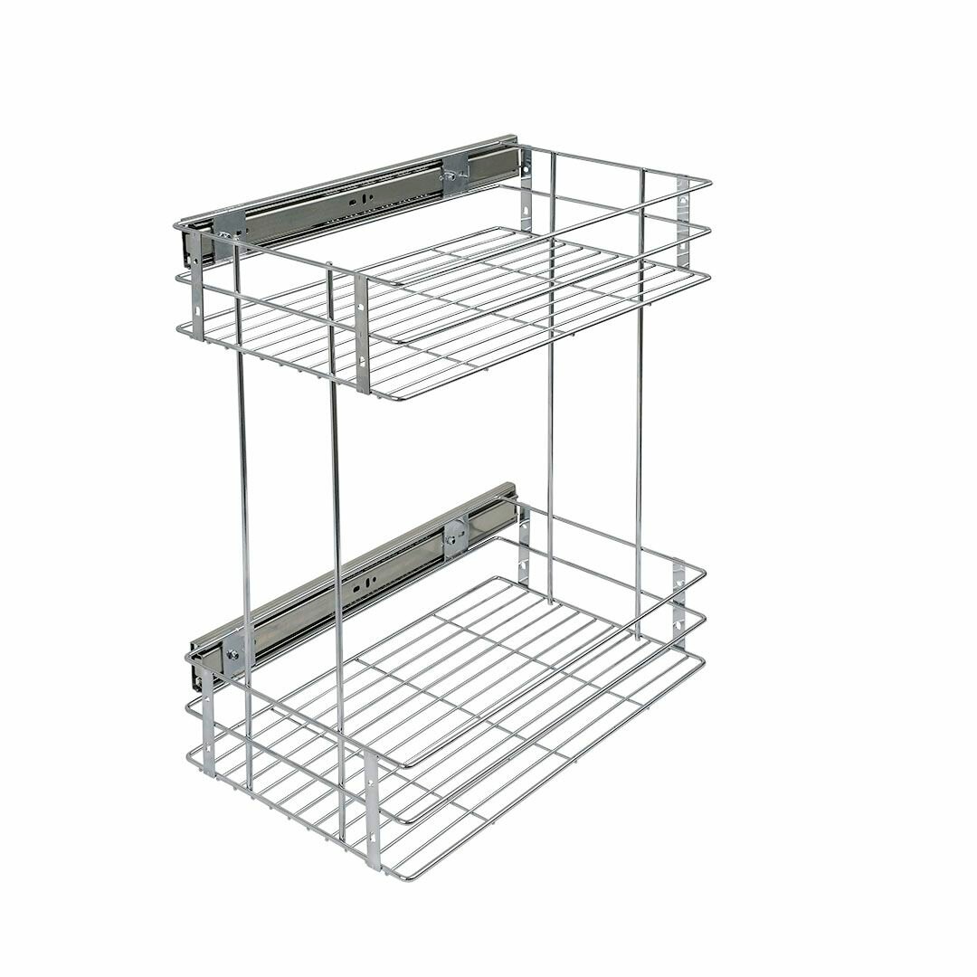 Бутылочница 300 мм с боковым креплением и доводчиком, бондированный хром
