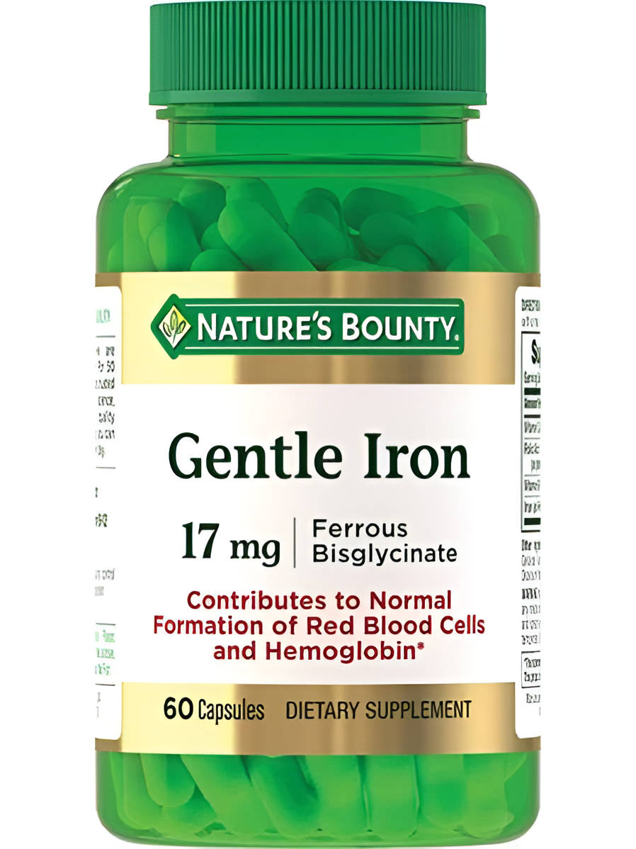 Железо Nature's Bounty, для выносливости, против анемии, 17мг, 100 капсул
