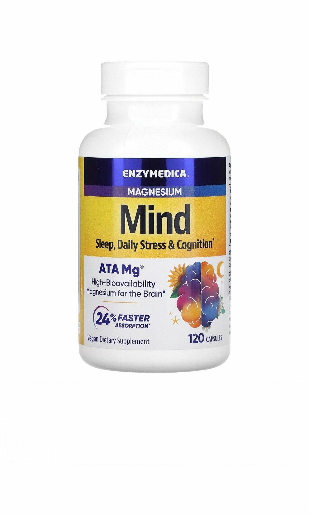 Enzymedica Magnesium Mind (Магний для умственной деятельности) 120 капсул