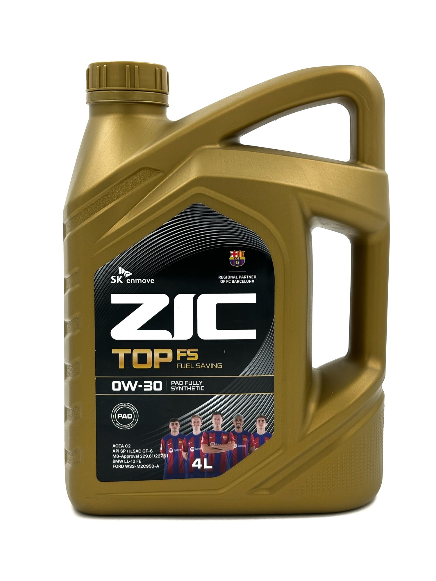 Масло моторное ZIC TOP FS 0W-30, 4 литра, синтетическое, для авто