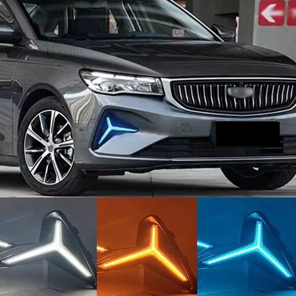 Фары автомобильные, Огни дневные ходовые, 2 шт, арт. Модели Geely Emgrand II 2021 2022 2023 2024 2025 2026