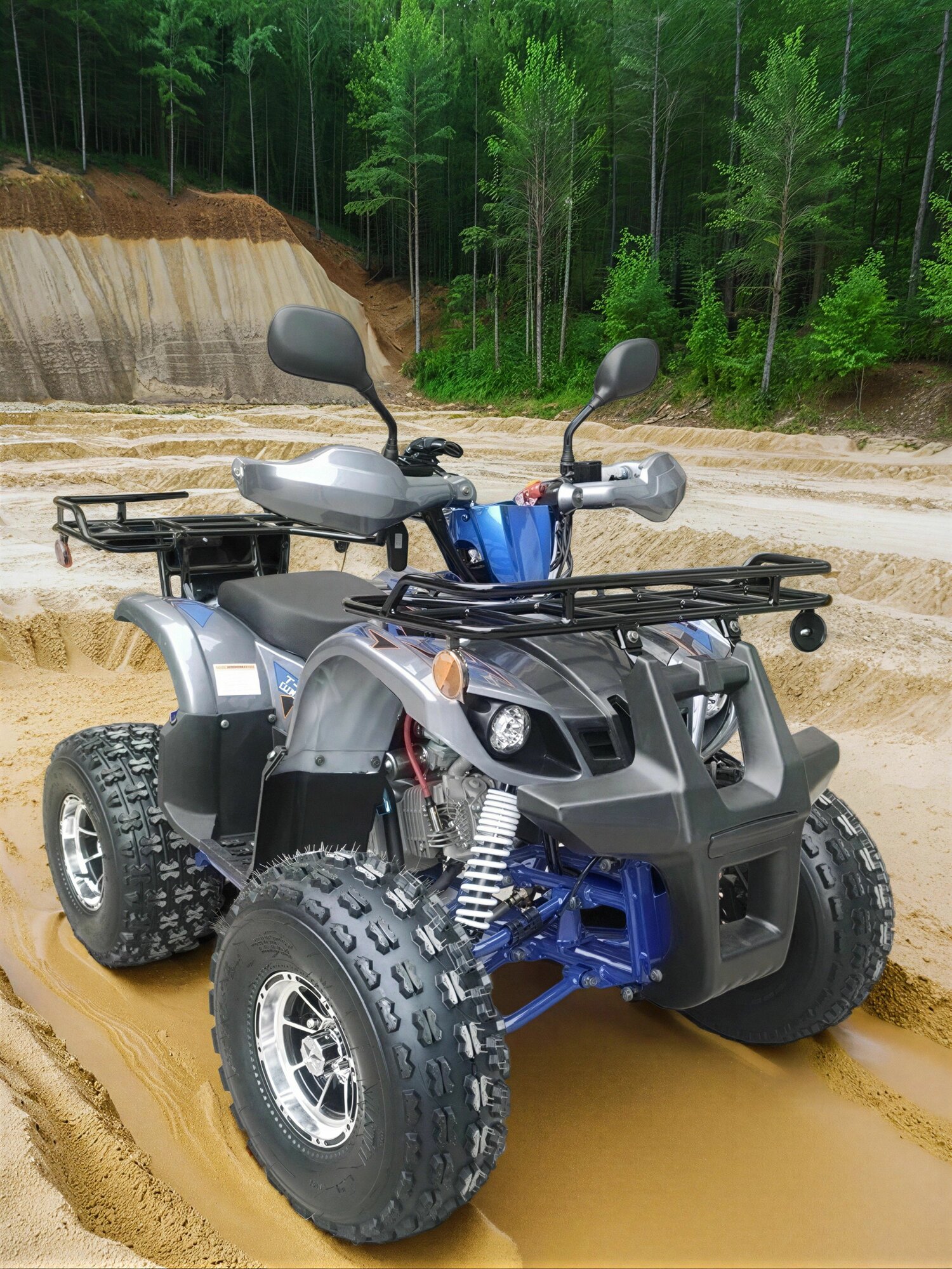 Квадроцикл TERMIT TT CROSS 125 см3 BLUE & GREY (полуавтомат 3+1R)