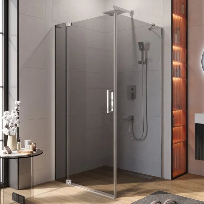 Душевой уголок Cezares Slider AH 1 100-90/100 Grigio Cr профиль хром, стекло серое