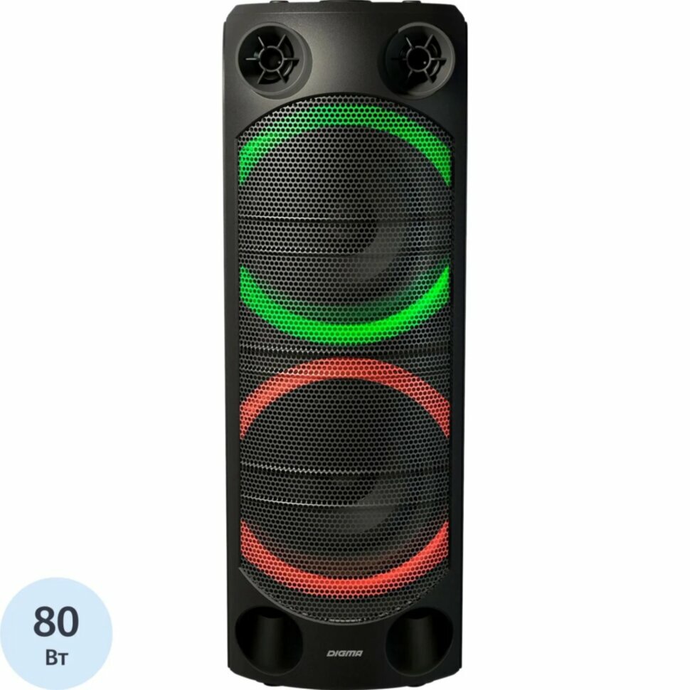 Акустическая система Digma D-MC1720 черный 80Вт/FM/USB/BT/micro SD, 2357269