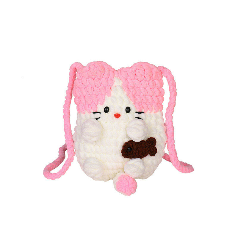 Дамская сумка через плечо из шерстяной ткани с прочной вязкой для школы и отдыха пинк