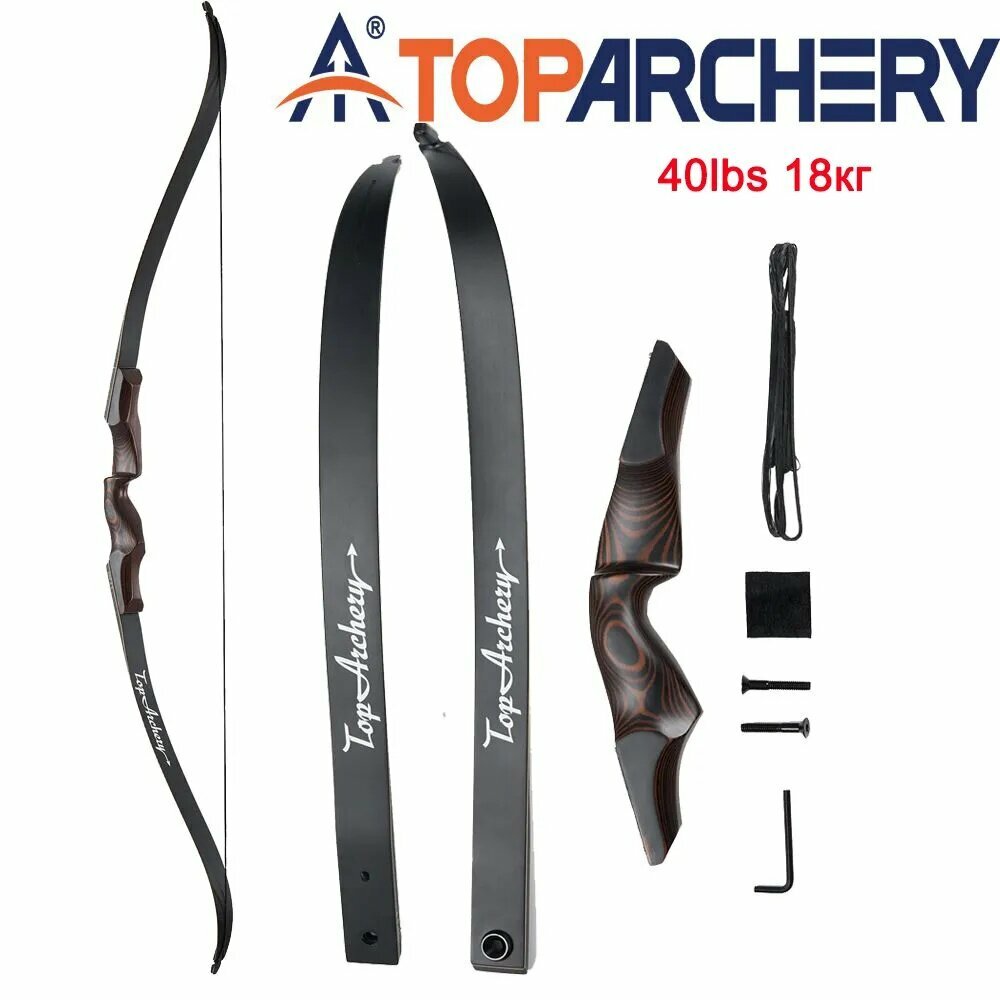 TOPARCHERY Разборный лук Recurve 40lb Подходит для взрослых