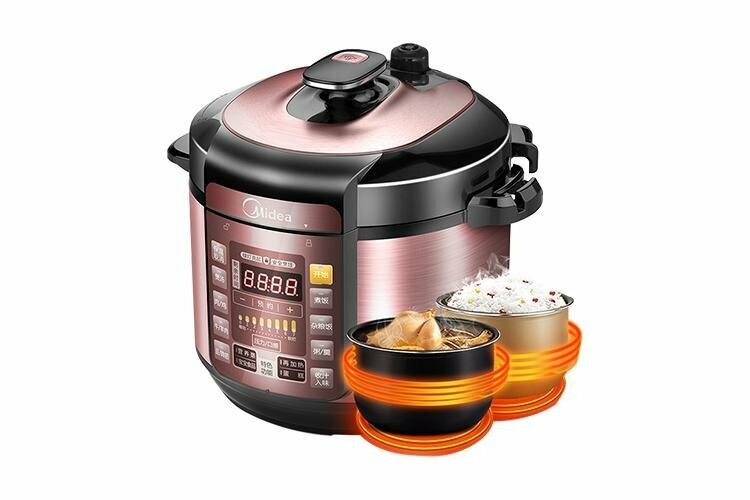 Электрическая скороварка Midea 13535871, gold, 6L, высокая скорость приготовления