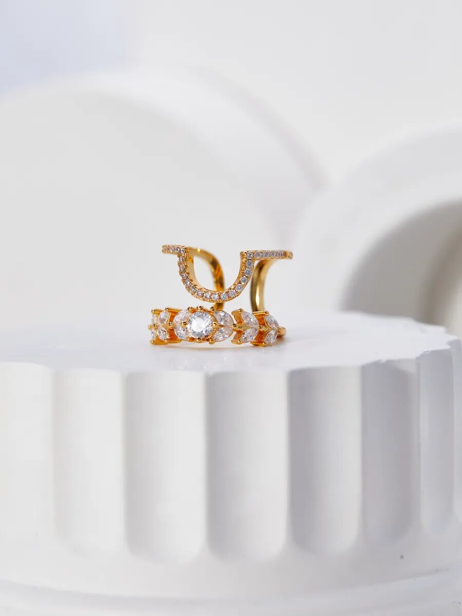 Кольцо, циркон, фианит, кристалл