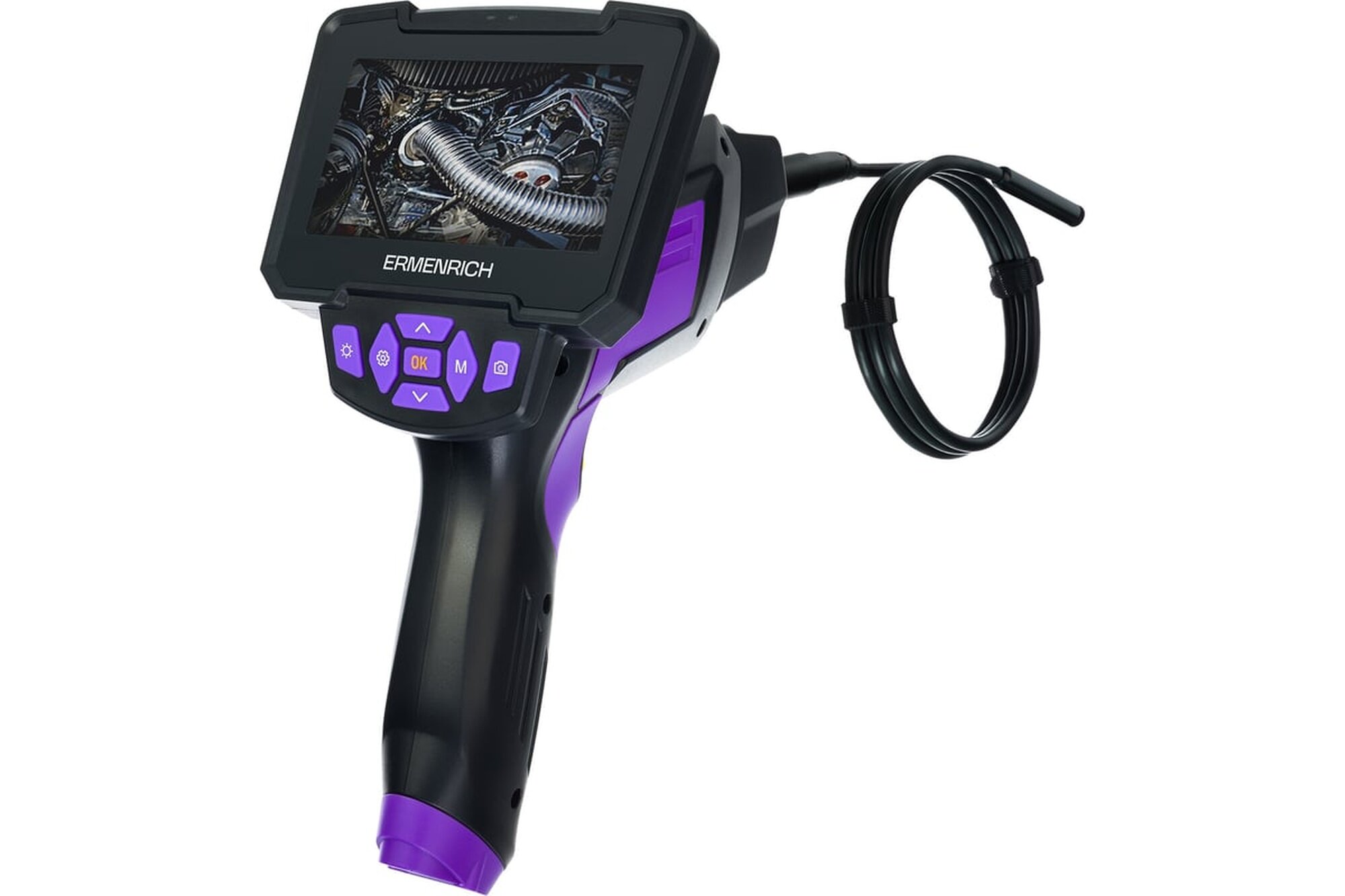 Эндоскоп Ermenrich Seek VE60, с подсветкой, с дисплеем, 1700mAh, 3 насадки