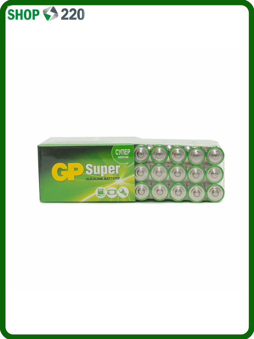 Батарейки (элемент питания) GP Super ALKALINE BATTERY 24A-2CRVS30 (lr03) Size AAA, 1.5V, щелочной, упаковка 30 штук