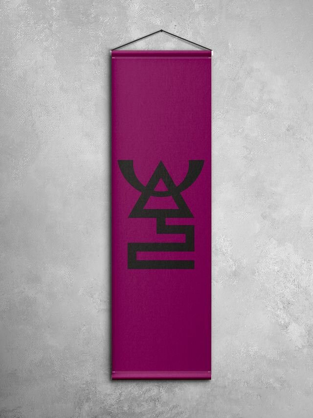 Вертикальный флаг эльдар Вархаммер Warhammer 40000, 150х50 см на блэкауте