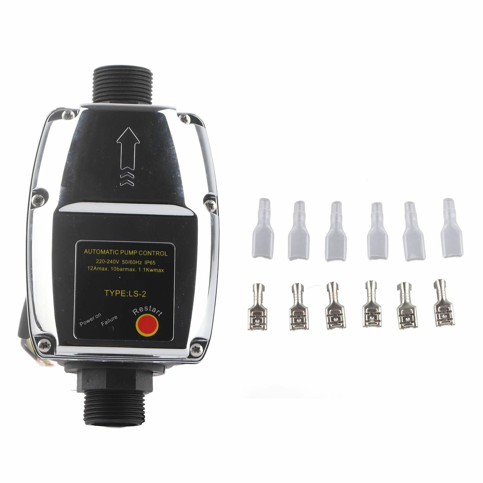 Автоматический контроллер насоса Резьба G1 Защита IP65 Обнаружение утечек Водяной насос Электронное реле давления 110 230 В