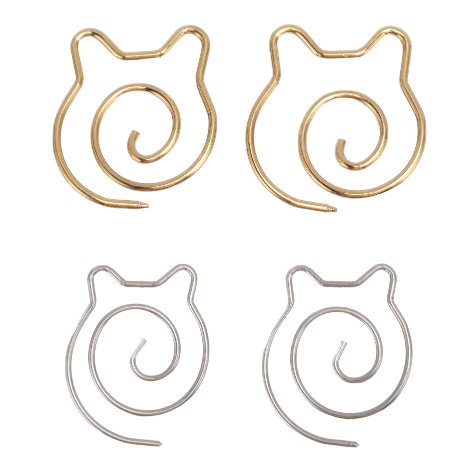 4pcs Spiral Cable Knitting Needle DIY Handcraft Shawl Pin Metal Round for Scarves Shawls Gold Silver