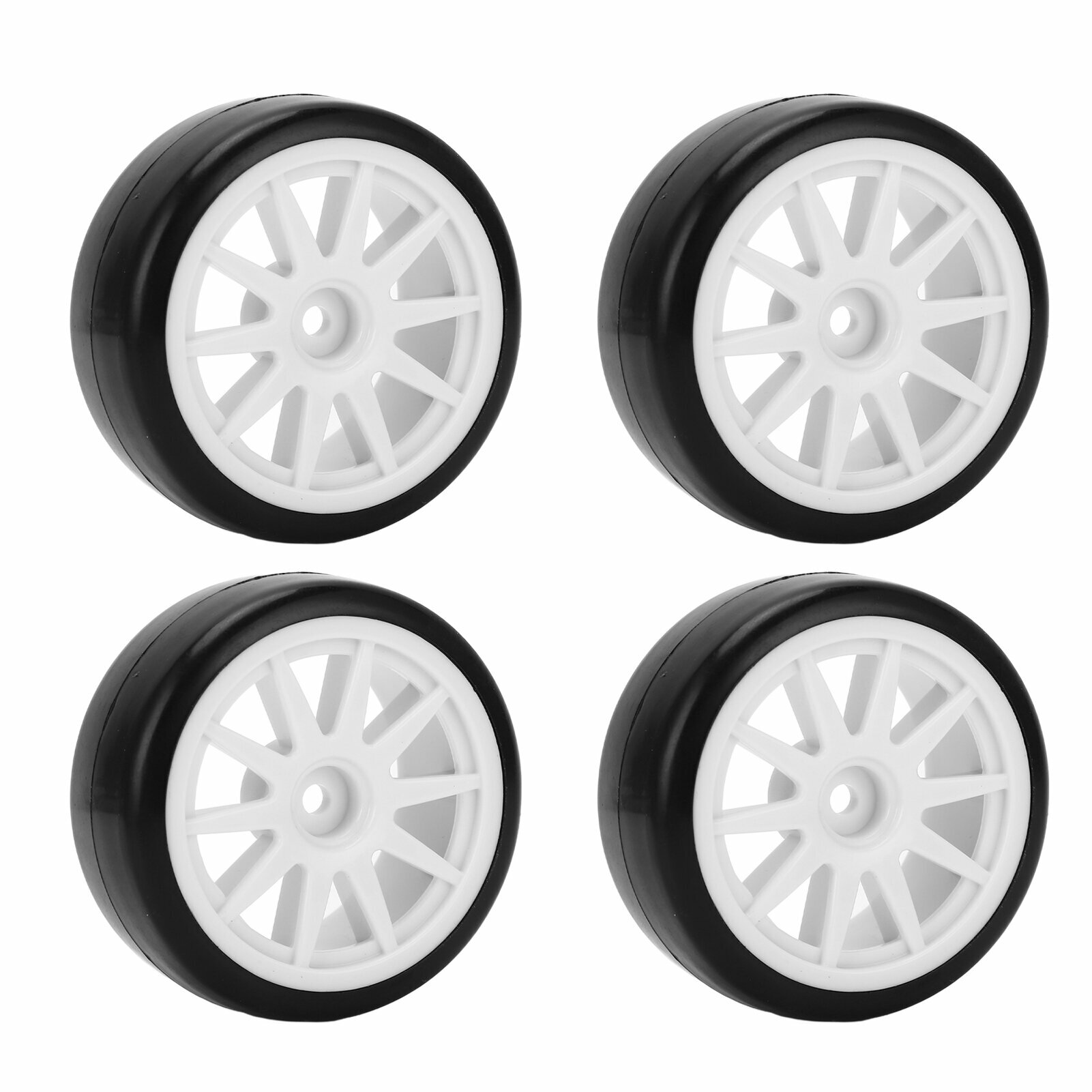 4 шт. RC колеса для дрифта, резиновые пластиковые жесткие шины для автомобильных аксессуаров, 12 мм, шестигранные, черные