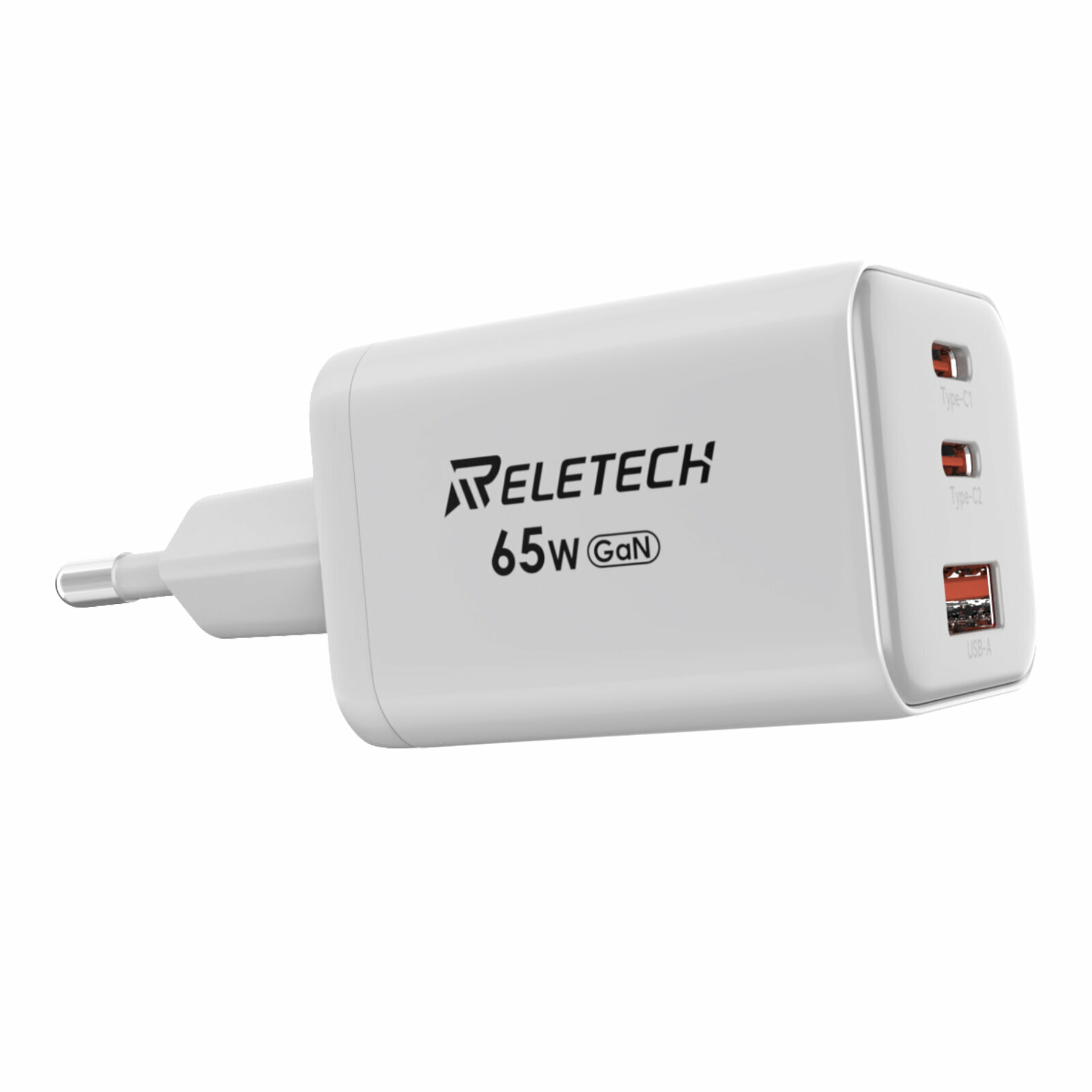 Быстрое зарядное устройство Reletech 65W Multi Charger Dual USB-C + USB-A, GaN, 65 Вт, Для iphone apple xiaomi