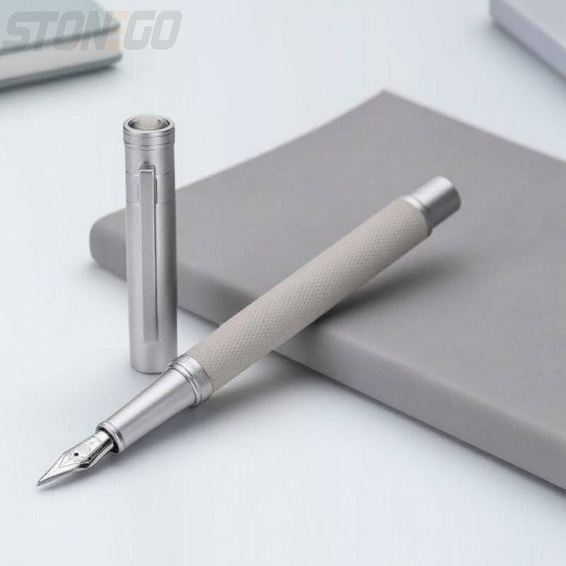 Hongdian Матовое черное перо, титановый сверхтонкий наконечник, металлический ствол, нескользящая поверхность, классический дизайн, школа и офис, мужчин/женщин, плавная запись с конвертером чернил
