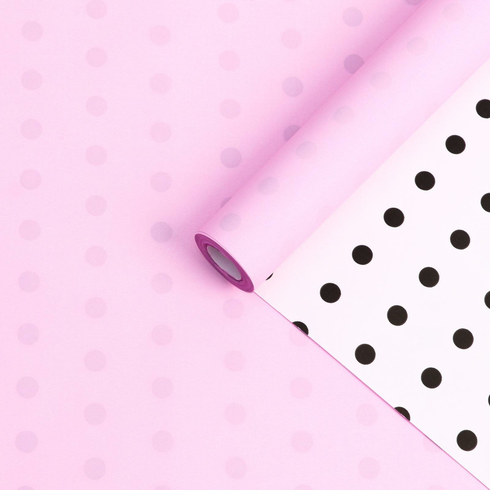 !09 Бумага упаковочная крафт, двухсторонняя, бисер черный , 0.6 х 10 м, 70 г/м²