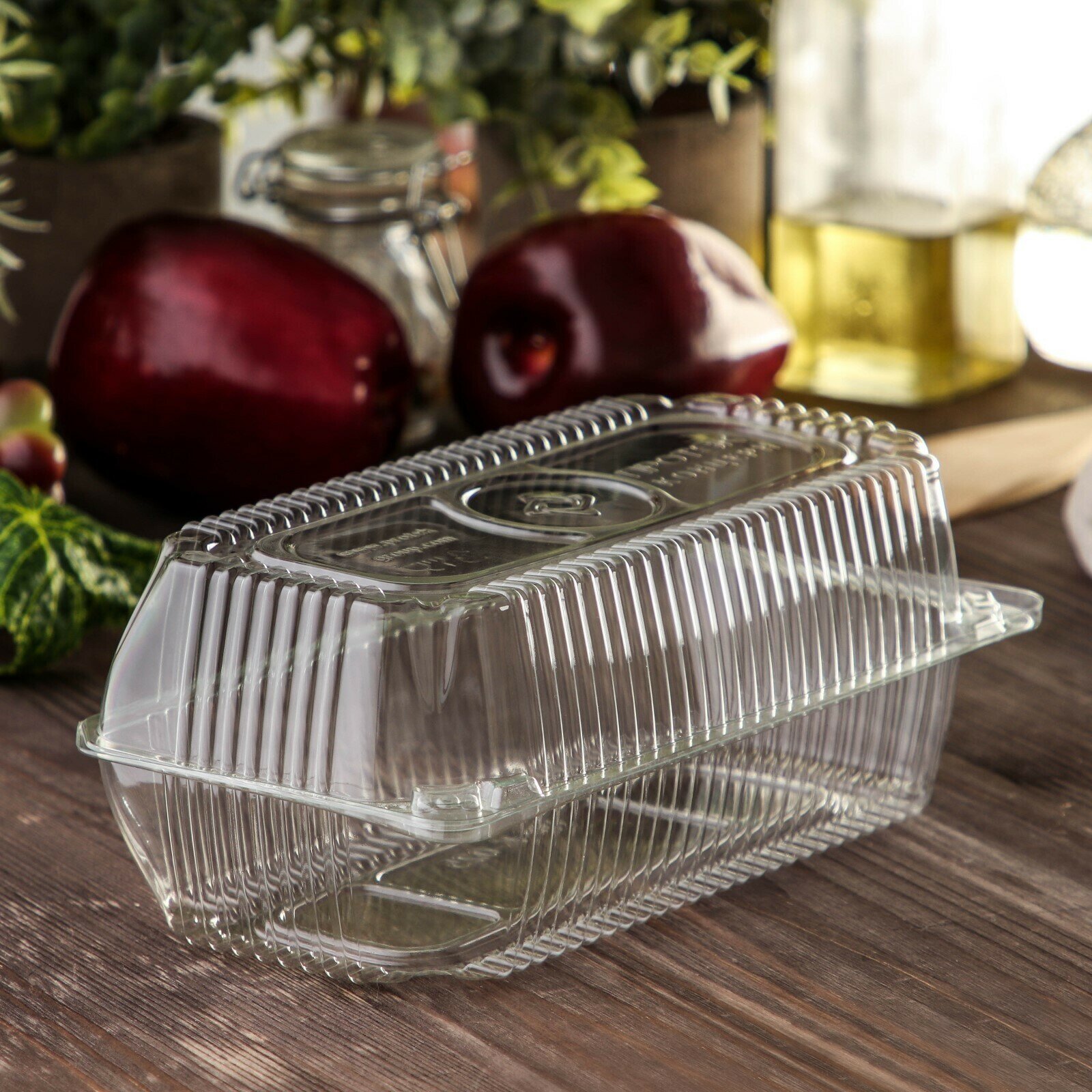 !09 Контейнер одноразовый (набор 25 штук) с неразъёмной крышкой пластик, 21.7×11.5×8.3 см, прозрачный