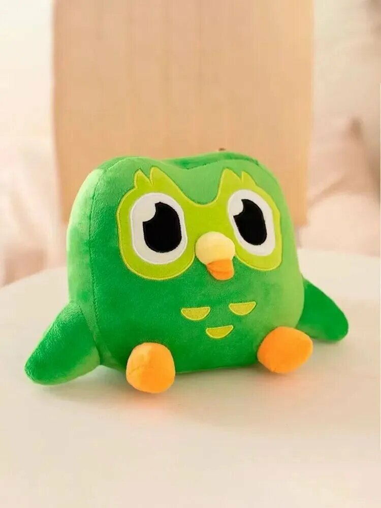 Мягкая игрушка Duolingo Owl Duo 20 см (Зелёная сова английский язык)