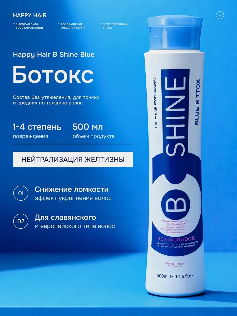 Happy Hair Be Shine blue ботокс 500
