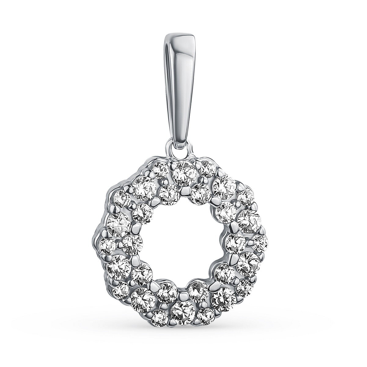 Подвеска, серебро, 925 проба, родирование, фианит