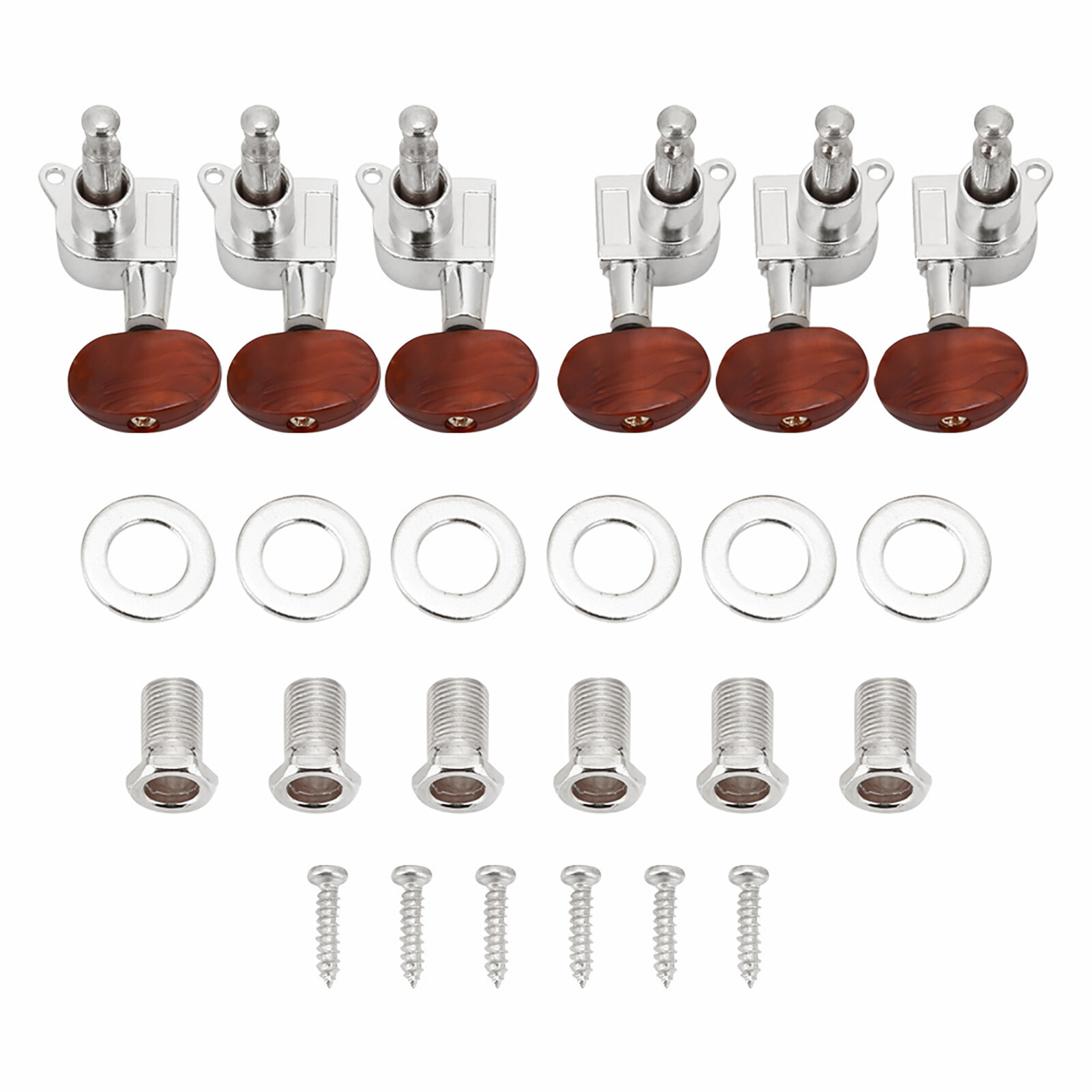 3L3R TUNing PEGS Блокирующие головки Tuners Machine для акустической электрогитары (серебро)