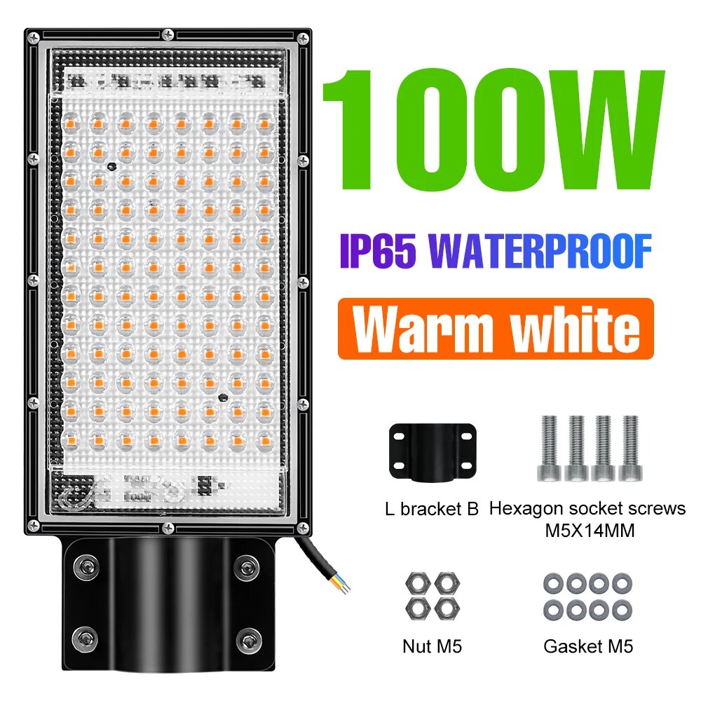 Светодиодный уличный фонарь QNBDG 50/100 Вт IP65 Warm-White-100W