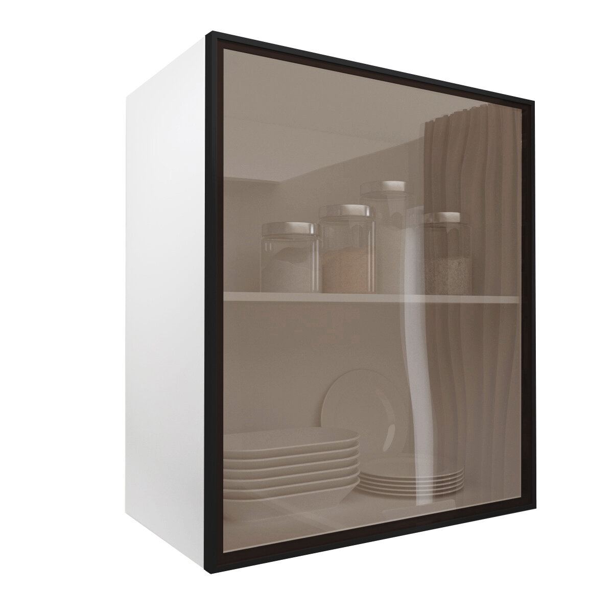 Фасад из алюминиевого профиля со стеклом Aluminum Glass 59,7х76,5 см, черный анод/бронза