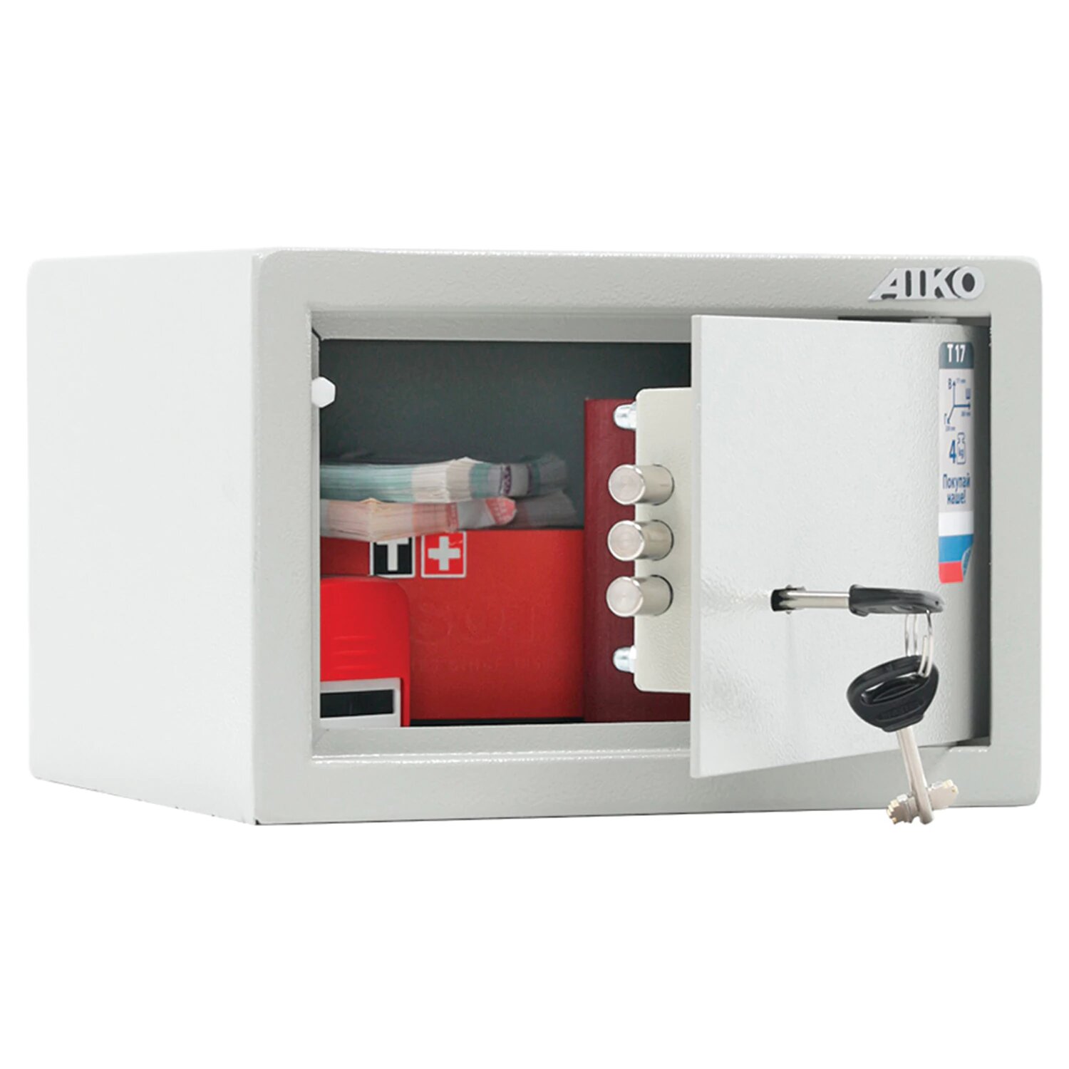 Сейф мебельный AIKO "Т17", 171260230 мм, 4 кг, ключевой замок, крепление к стене