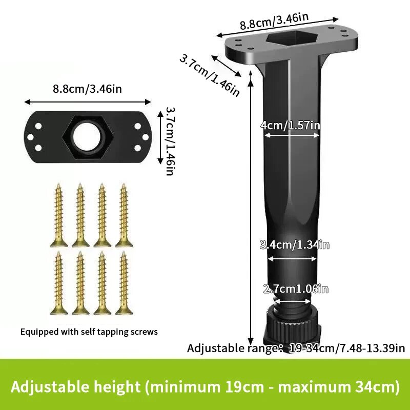 Телескопическая регулируемая опора для кровати, усиленная пластиковая ножка для дивана, мебельный C