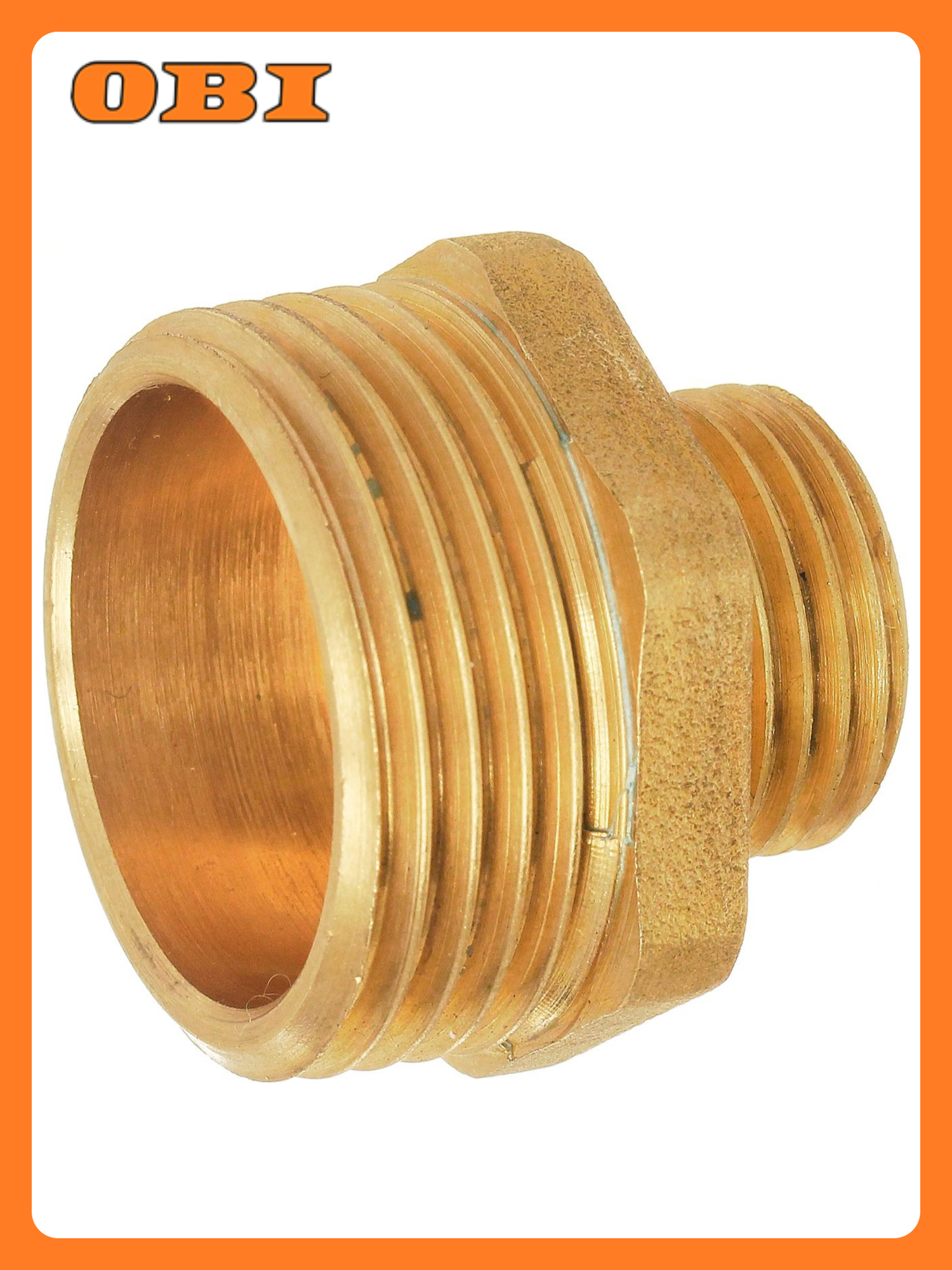 Ниппель БАЗ НП15/25, латунь, переходной, 1/2"-1", нар.-нар, 25 мм