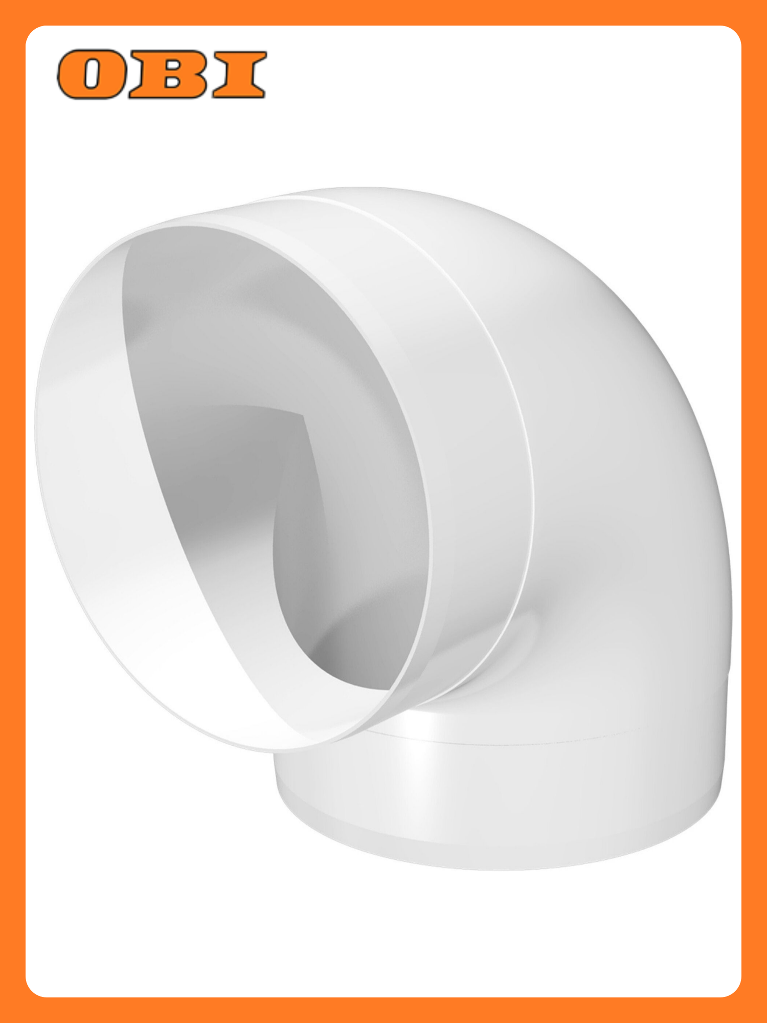 Колено воздуховода ERA 10ККП, полистирол, круглое, 90°, d100мм, белое