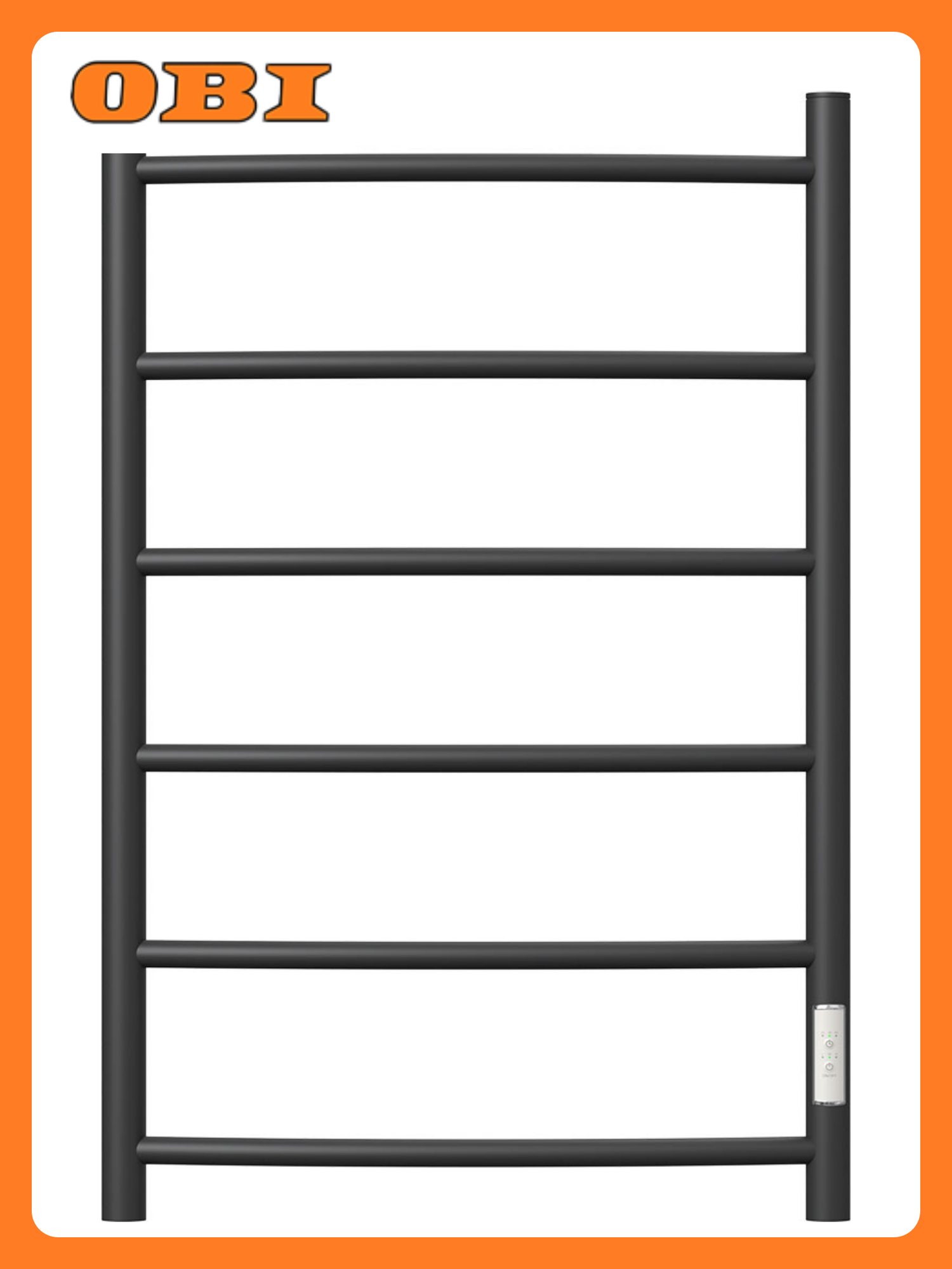 Полотенцесушитель Point Афина 6 перекладин 500 х 800 электрический черный диммер справа