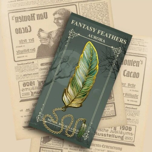 Бронзовая металлическая закладка с перьями Aurora