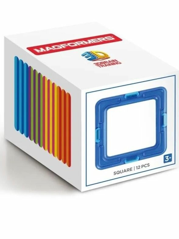 Конструктор Magformers Square - Набор магнитных квадратов, 12 штук - Магформеры 553210