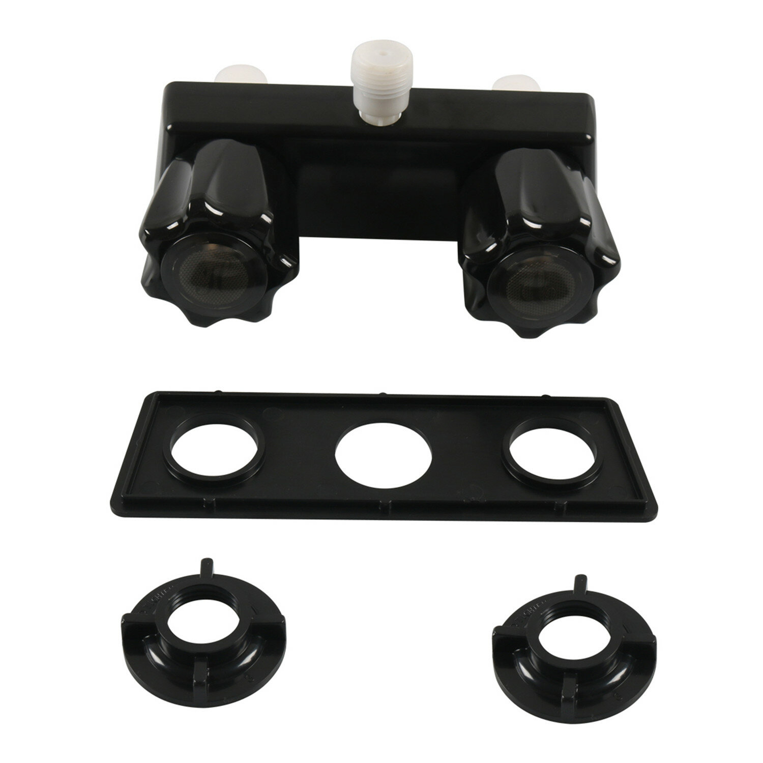 Кран для душа RV Кран-дивертор для душа RV Клапан смешивания душа в ванной комнате 4 дюйма для контроля в RV и кемпере с двойными ручками, материал ABS, акрил, цвет черный, размер упаковки 17*8.5*12.5 см, вес упаковки 272 г, количество 1 шт.