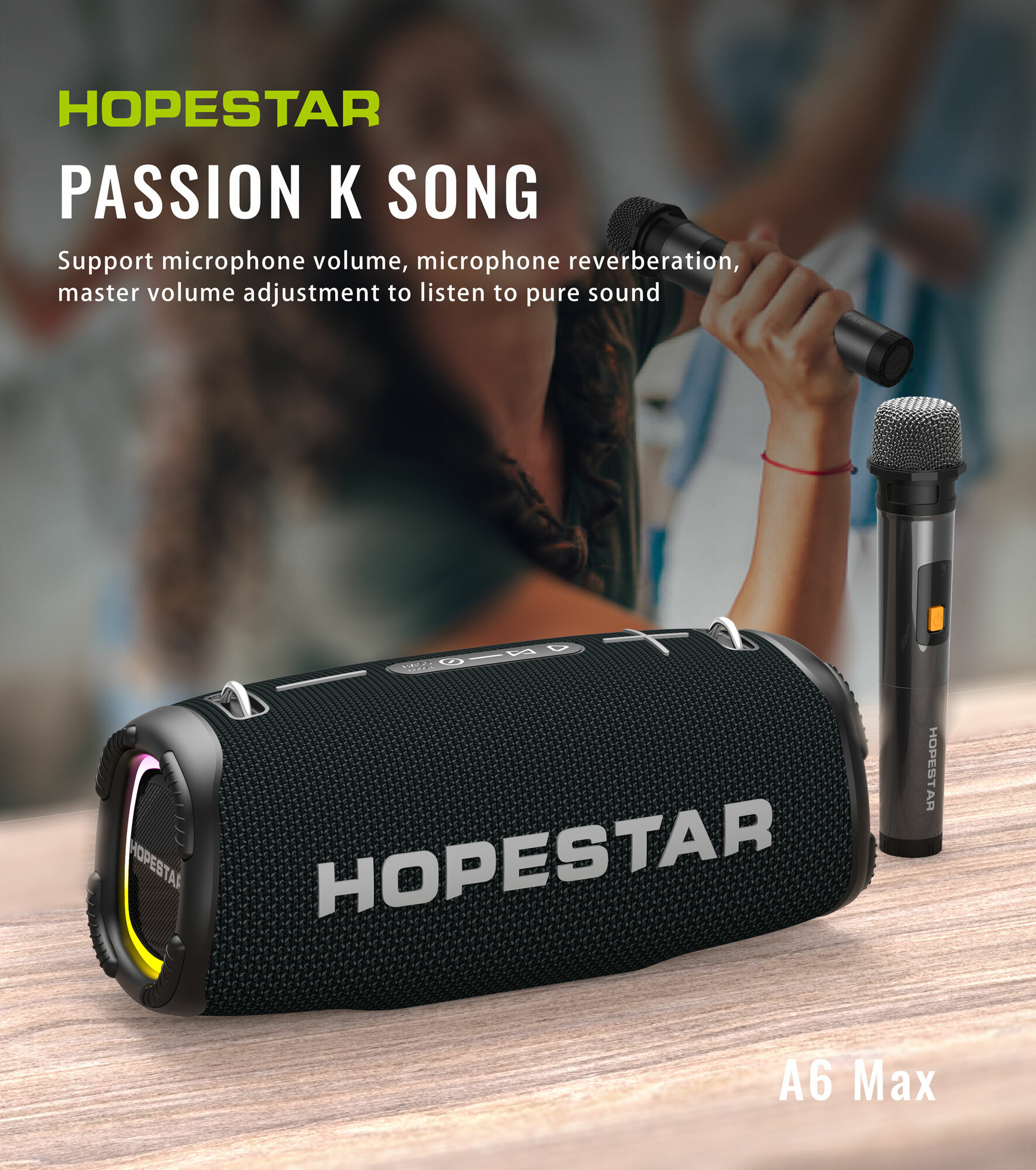 Беспроводная колонка Hopestar A6 MAX (80W Bass Boost) (черный)
