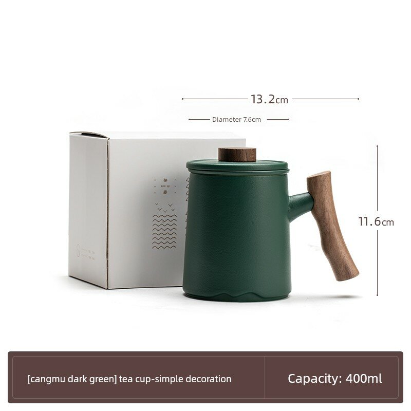 Керамическая кружка из камня и глины с крышкой и фильтром для дома и офиса, чашка для заваривания чая, чашка для питья,