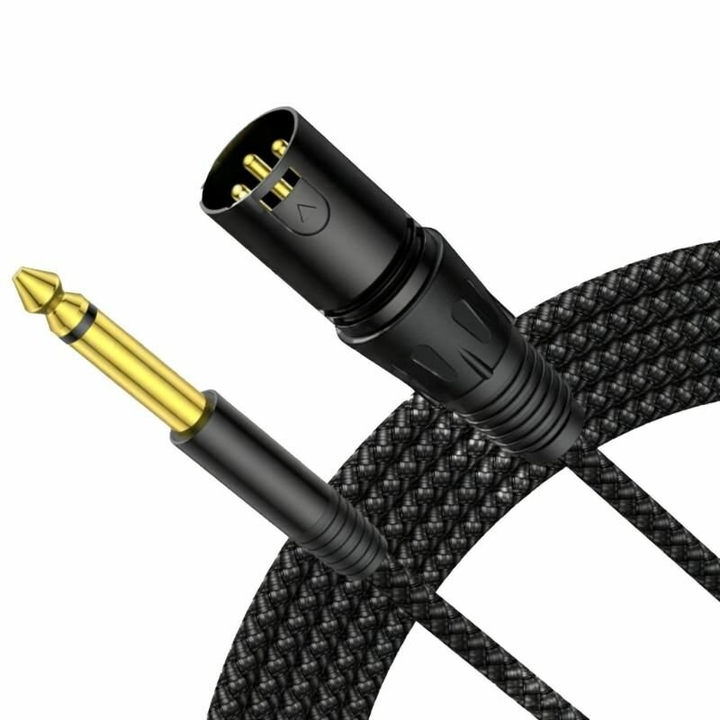 Аудиокабель 6,35 мм - XLR с позолоченными контактами для живых выступлений, 1.5m - Штекер XLR