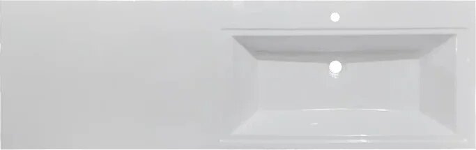 Раковина над стиральной машиной ESTETUS Даллас 140 R с левым крылом, белая, глянцевая, раковина для ванной из искусственного камня, прямоугольная