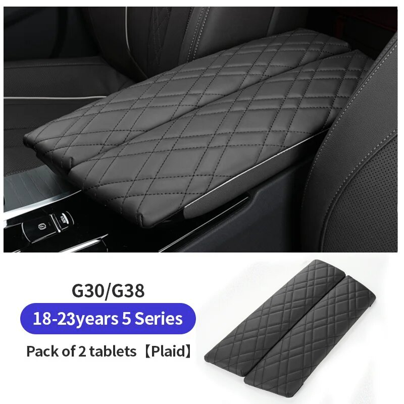 Автомобильный центральный подлокотник для BMW G30 G38 G32 6GT 18-23 LHD из искусственной кожи, чехол на подлокотник для центральной консоли, аксессуары для интерьера G30 G32 Black 2pcs