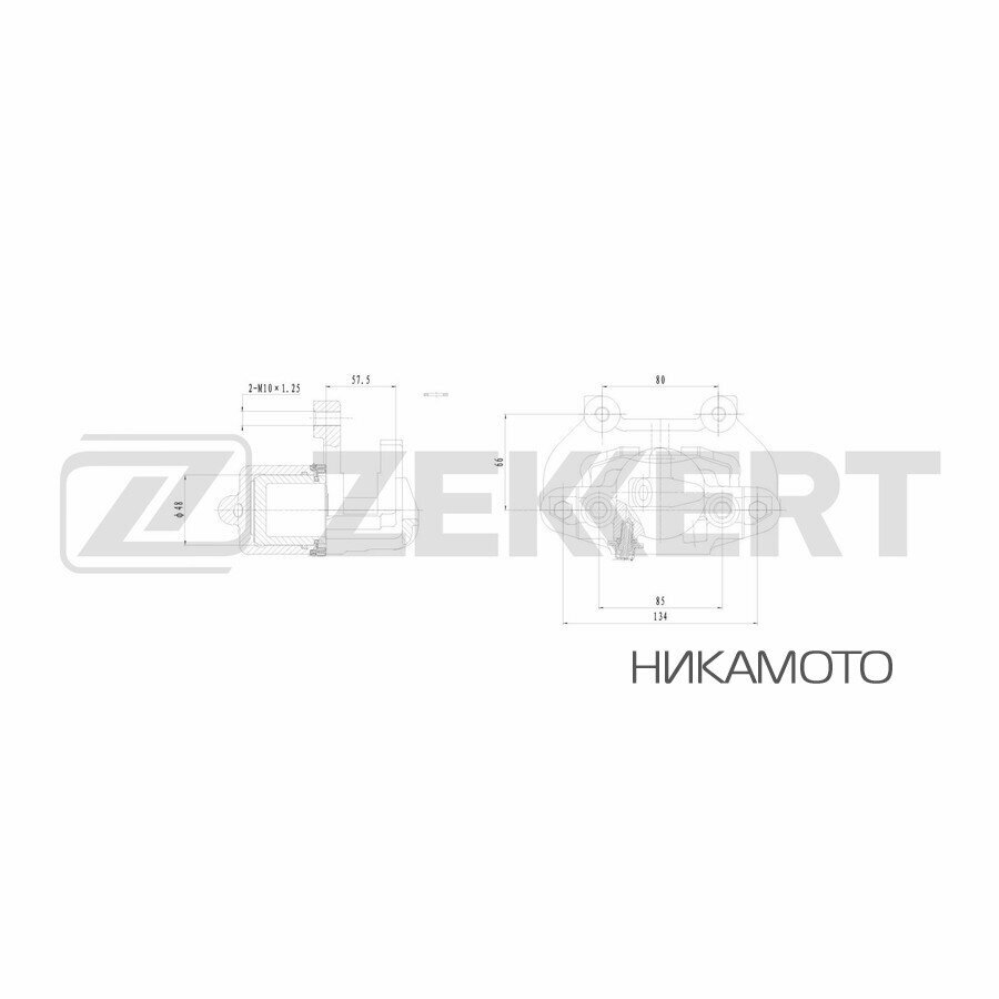 ZEKKERT BS-8382 Тормозной суппорт передний левый (со скобой) Lada 112 (2112) 95-