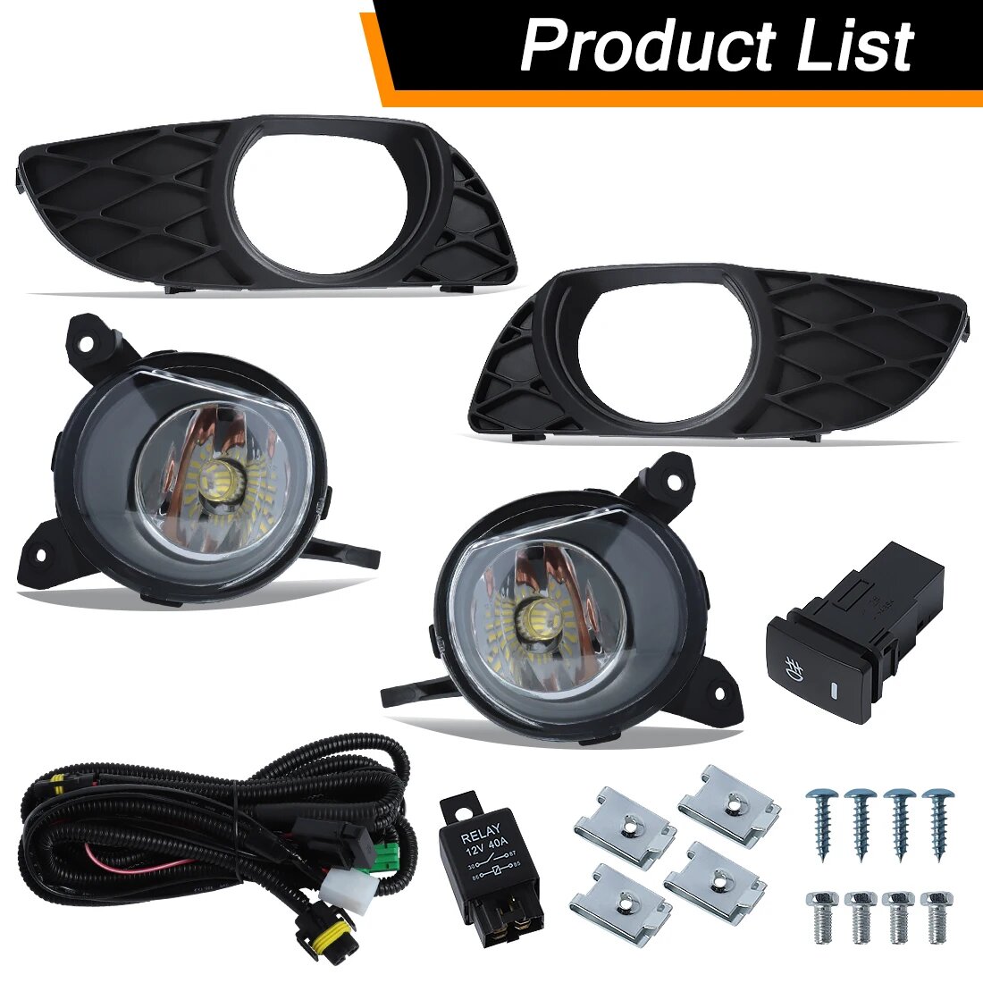 Для Toyota Yaris VITZ 2003 2004 2005 2006, противотуманные фары, светодиодные галогенные противотуманные фары на передний бампер автомобиля с крышками рамки, провода, реле 12 В LED White Set