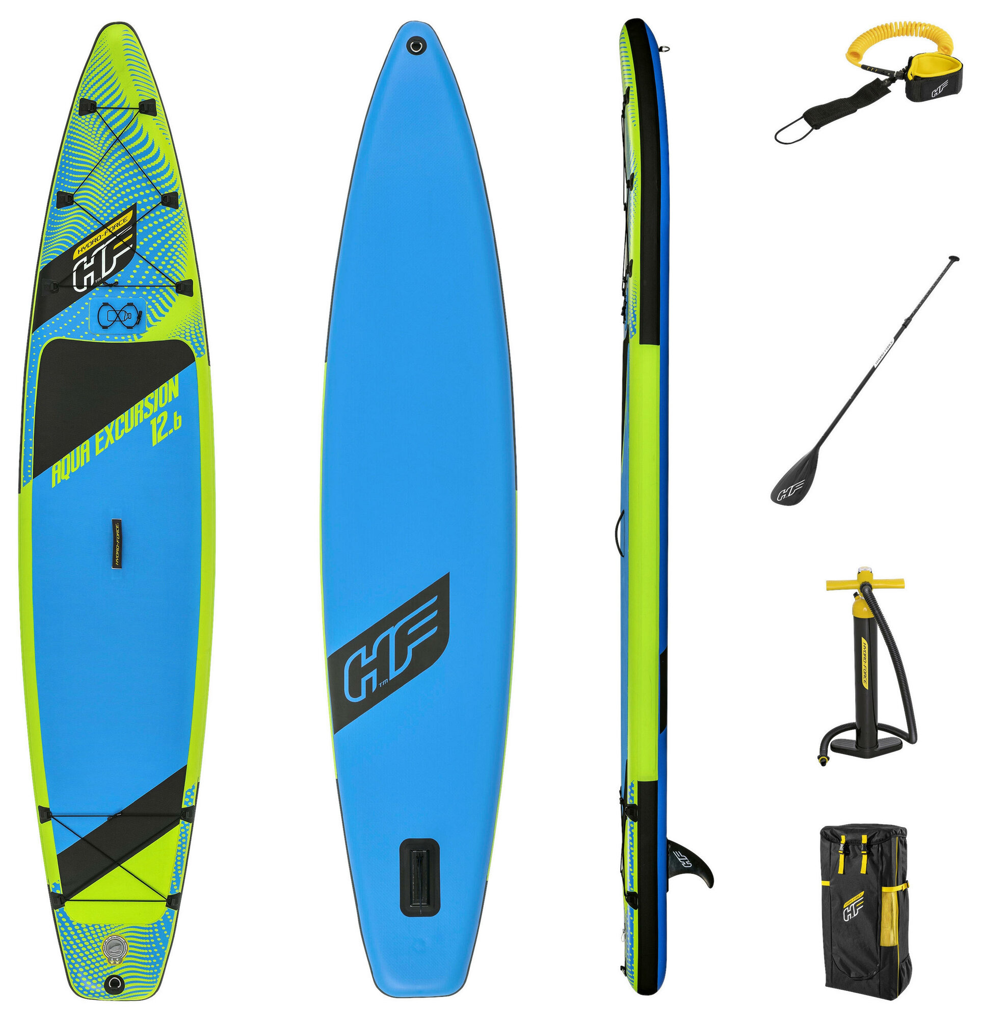Bestway 65373 BW SUP-доска "Aqua Excursion Tech Set" 381x79x15см, насос, весло, лиш, ремнабор, сумка, до 120кг