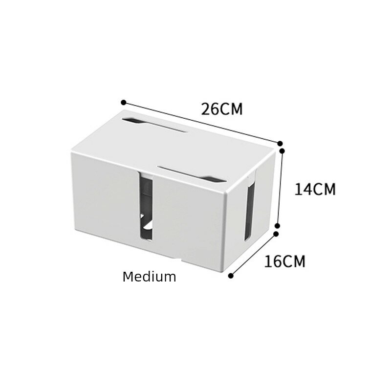 Средний белый кабельный органайзер из ABS пластика с вентиляцией для рабочего стола